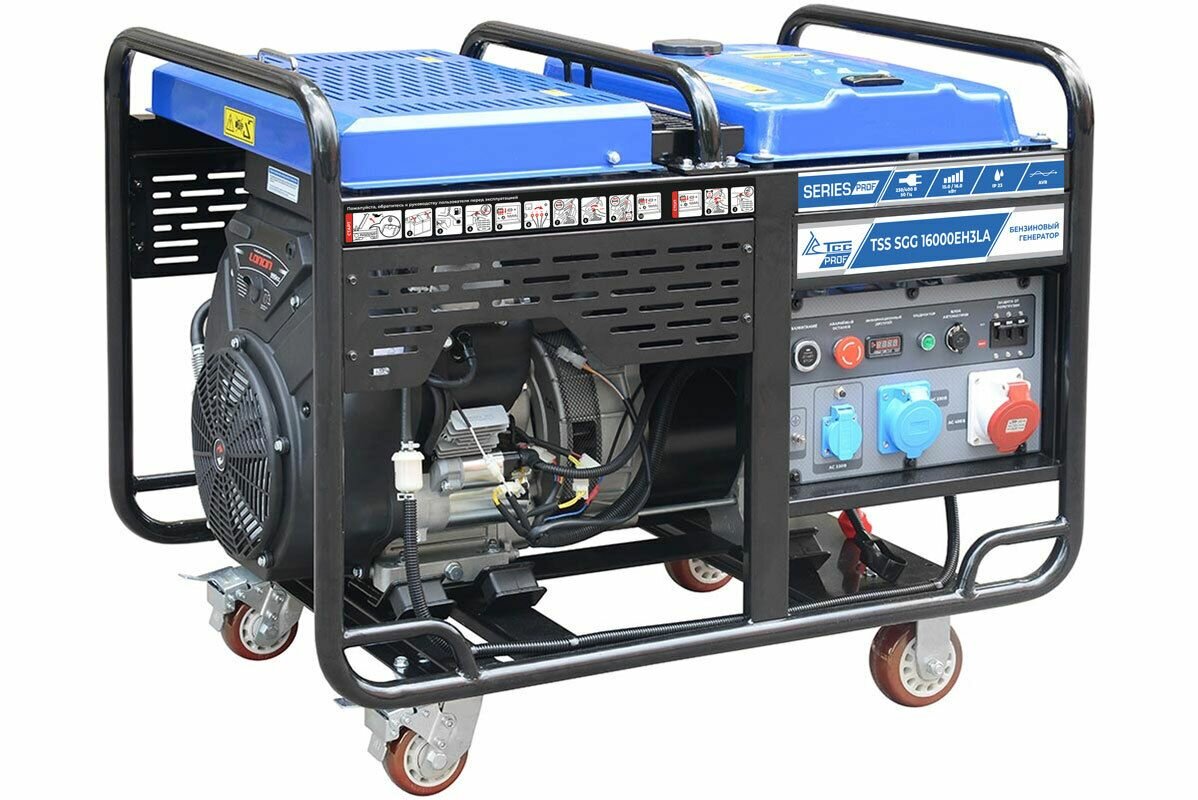 Бензогенератор ТСС SGG 16000 EH3LA, номинальная мощность 15кВт, 400/230В