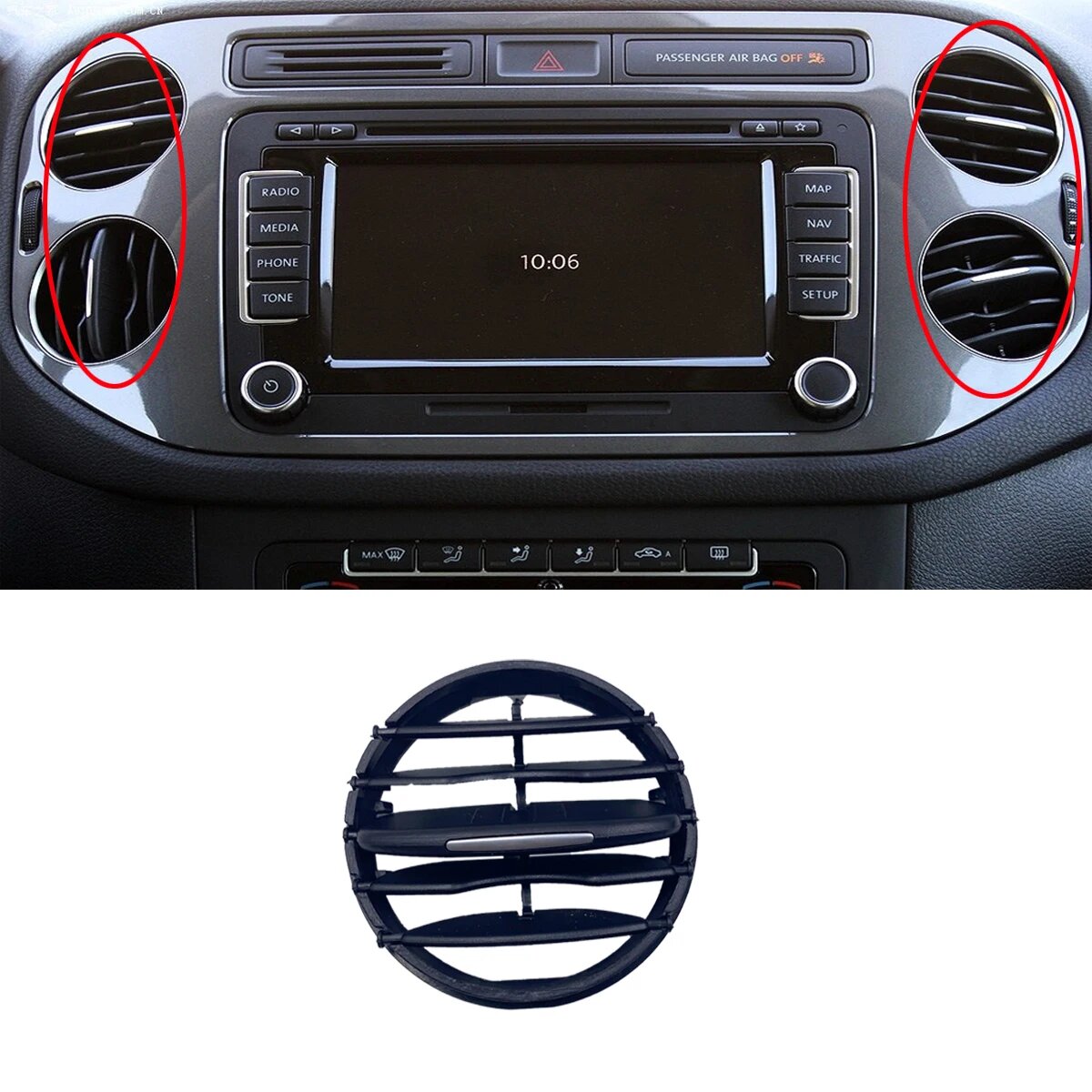 Решетка воздуховода VW Tiguan Golf Plus, Цвет: Middle