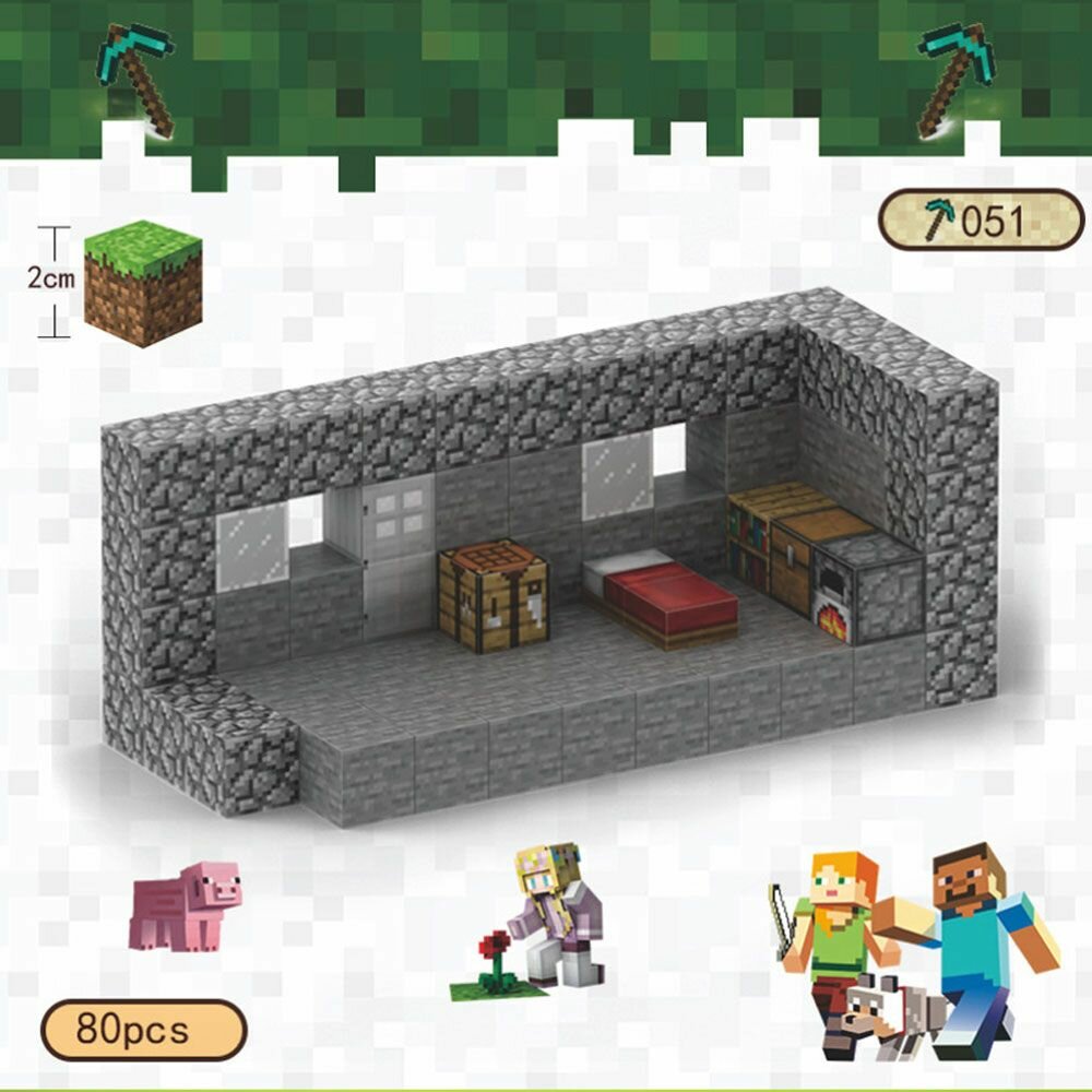 Магнитный Конструктор Майнкрафт набор детали фигурок Игрушка Minecraft My World , Комплект из магнитных блоков