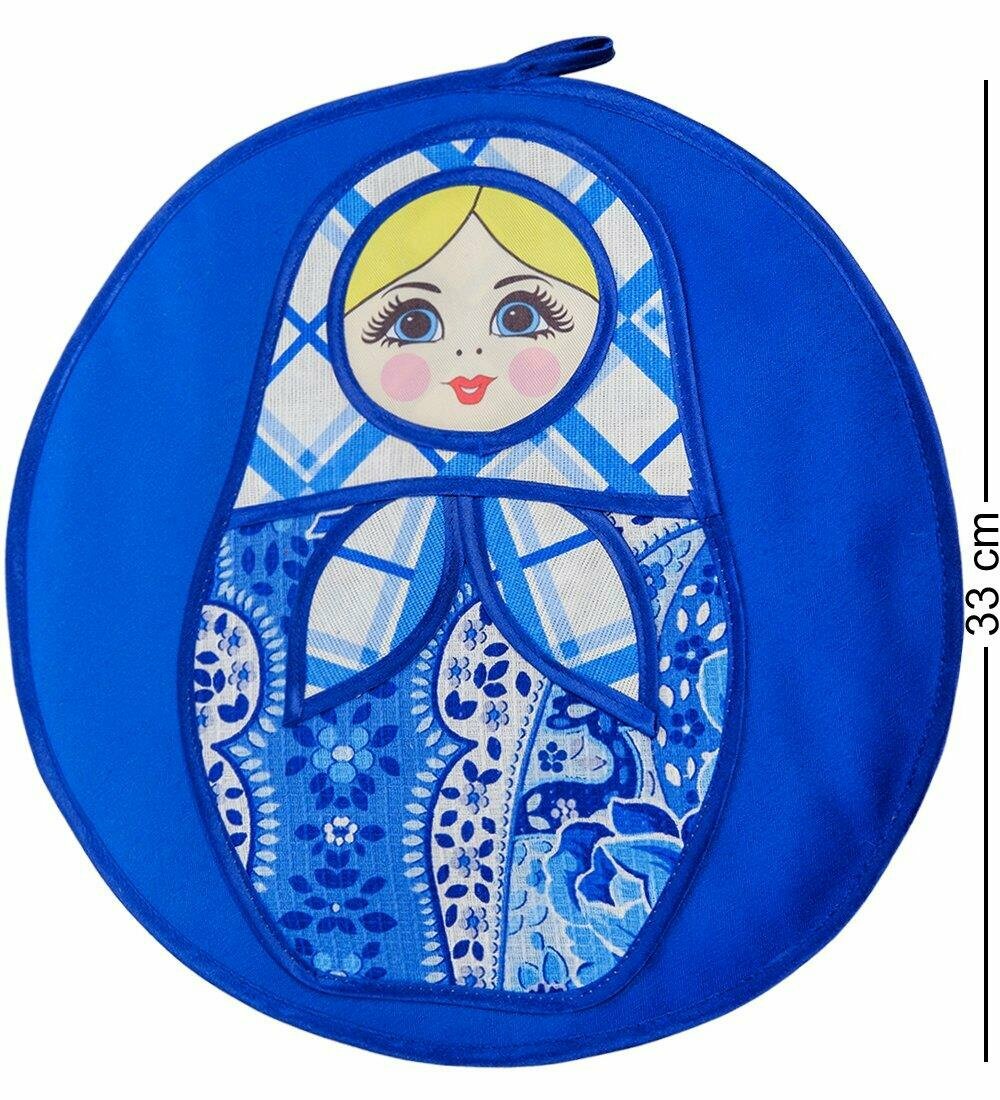 Прихватка "Матрешка" круг (синий) A2112575 Народные промыслы, Текстиль