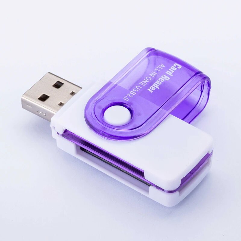 4 в 1 устройство для чтения карт памяти USB 2,0 к SD Micro SD TF MS M2 адаптер для компьютера purple