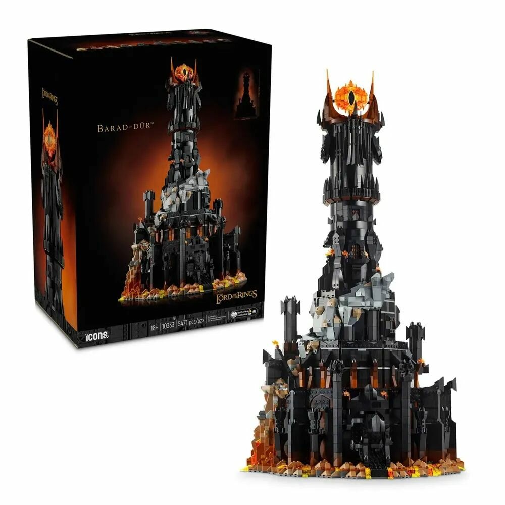 Конструктор "Властелин колец" Барад-Дур, 5471 деталей, для девочек и мальчиков, 14+, 10 минифигурок