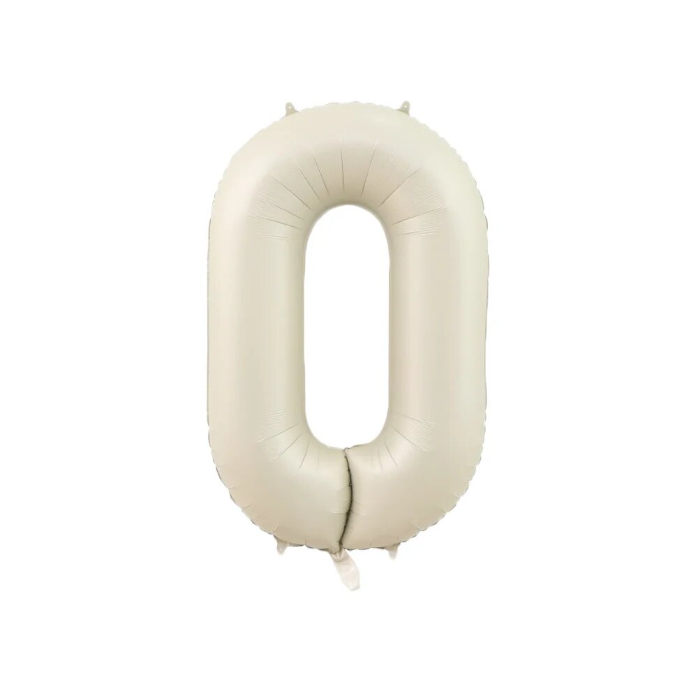 Кремовые воздушные шары с цифрами 1-9 для дня рождения Белый, Beige 0, 32 дюйма