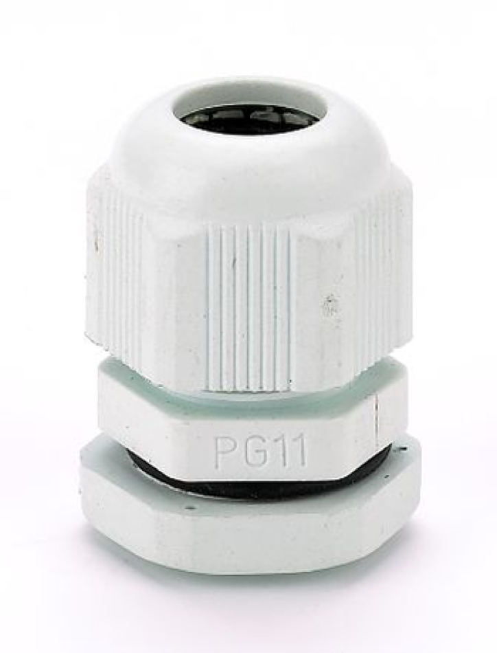 Сальник DEKraft / Де Крафт для ввода кабеля в щитовое оборудование, пластиковый светло-серый, степень защиты IP55, резьба PG 11 с шагом 0.75мм, диаметр 5-11мм / электрика