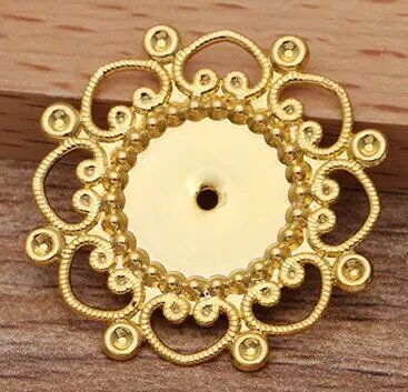 Латунные подвески-цветочки 20 шт. gold color 470