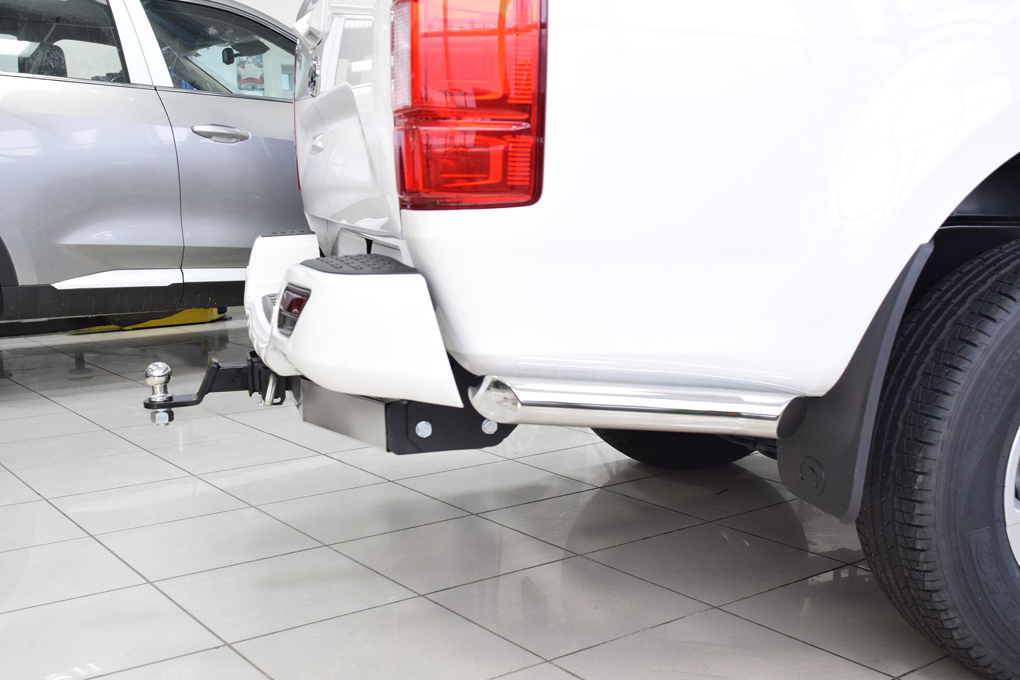 Фаркоп с унив. электрикой Smart, съемный квадрат, с нерж Накладкой GWM Wingle 7 2020- (паспорт и сертификат) ПТ групп. GWW-20-991124.00