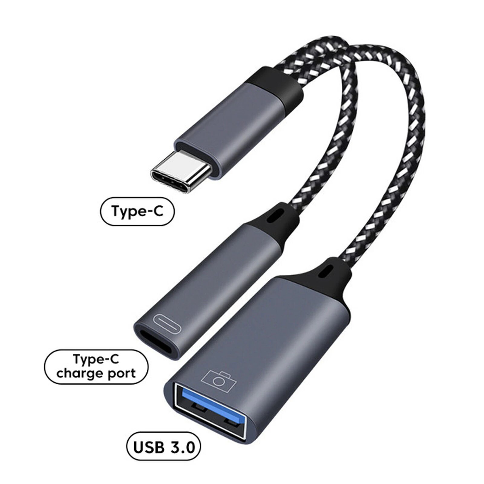 Адаптер 2 в 1 типа C к USB A с портом для зарядки PD USB C OTG Кабель Адаптер для телефона для Samsung Huawei Xiaomi Телефон Ноутбук Планшет