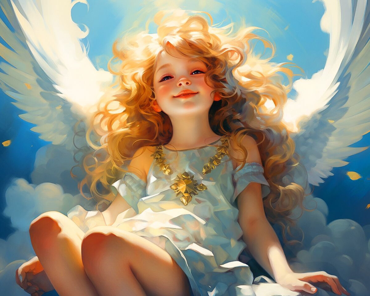 Картина по номерам златовласый ангел 40х50