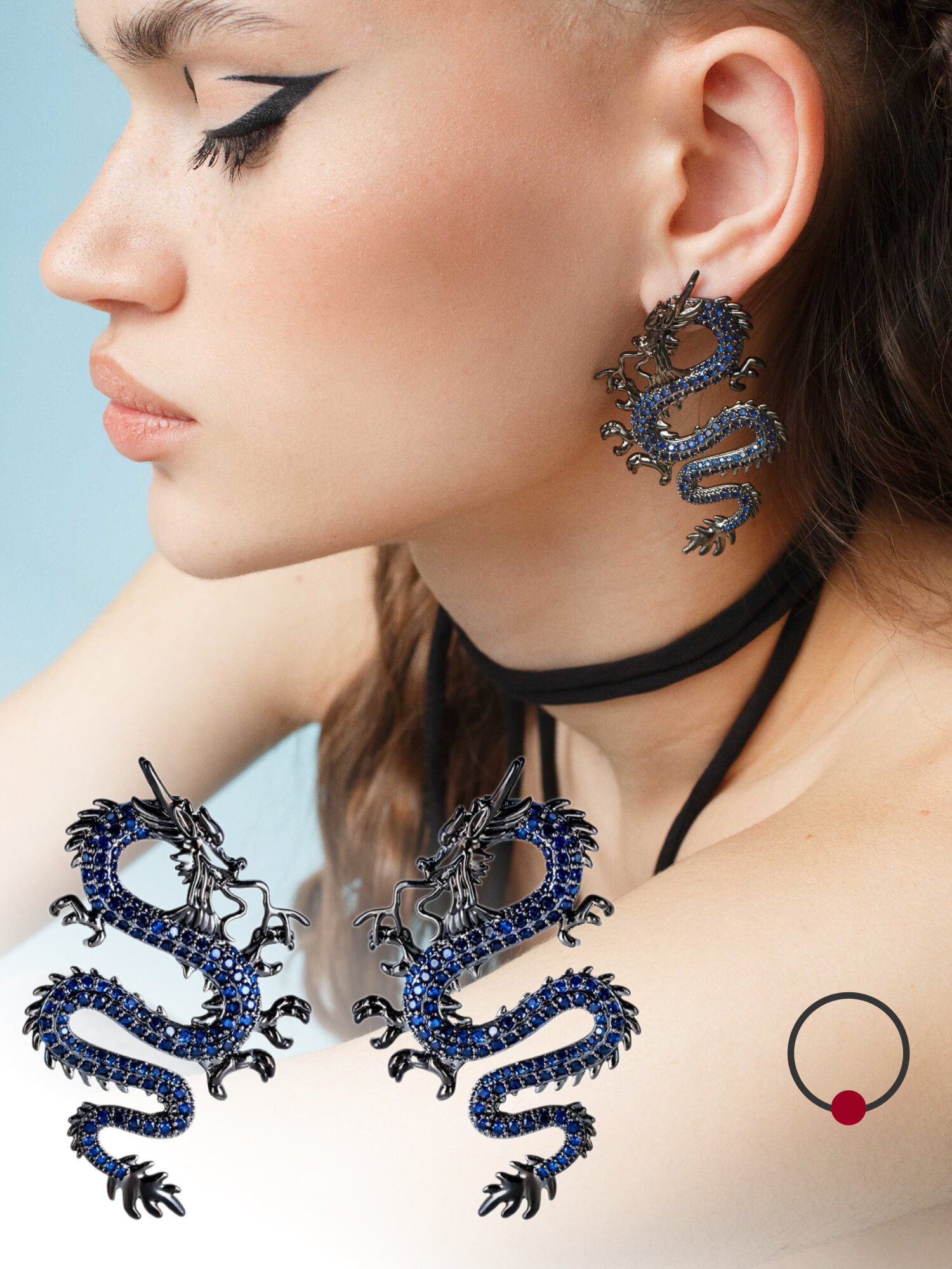 Серьги с подвесками, пусеты, кристалл