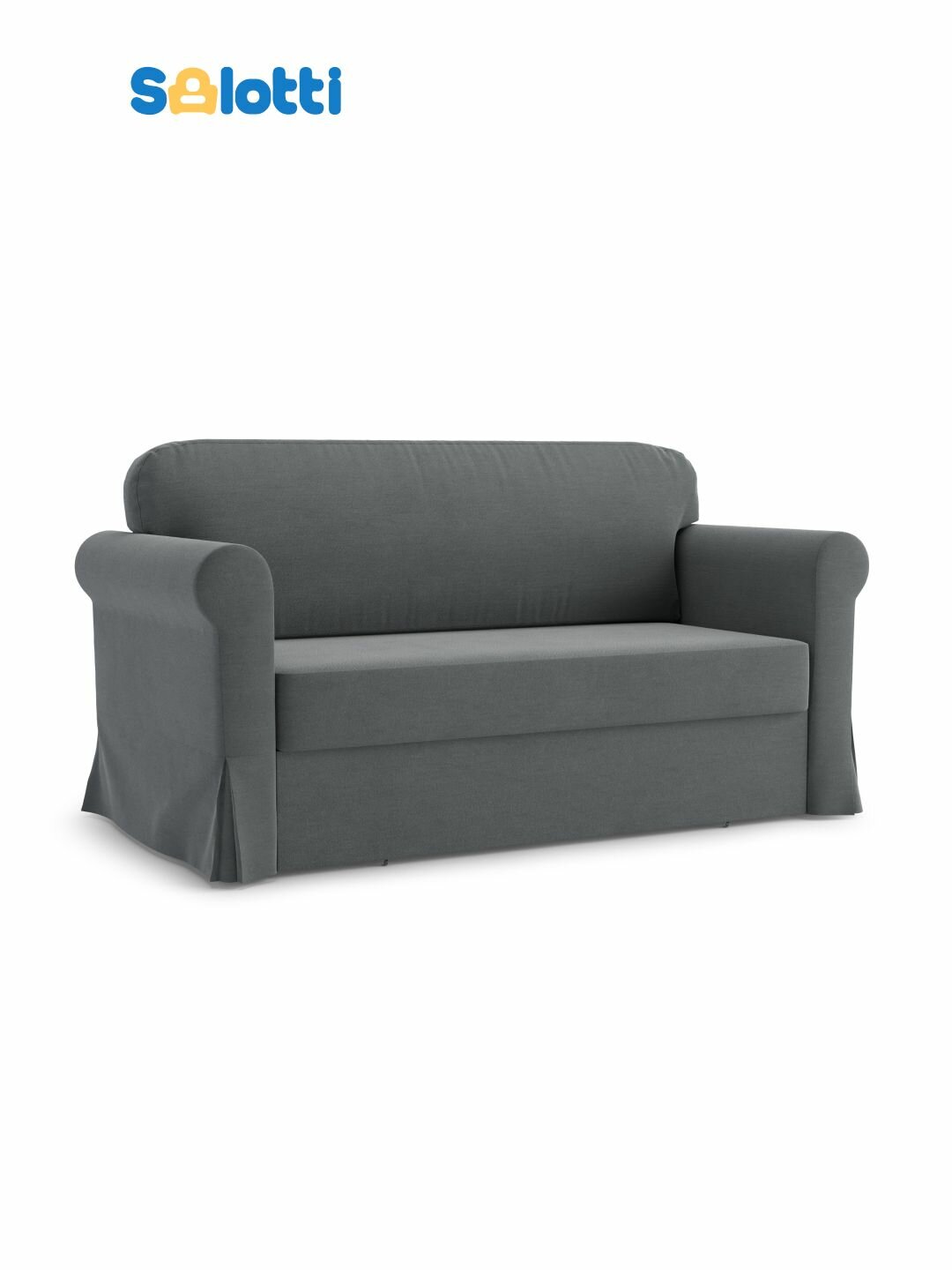 Диван-кровать раскладной Salotti Катрин, велюр Omega 27, темно-серый