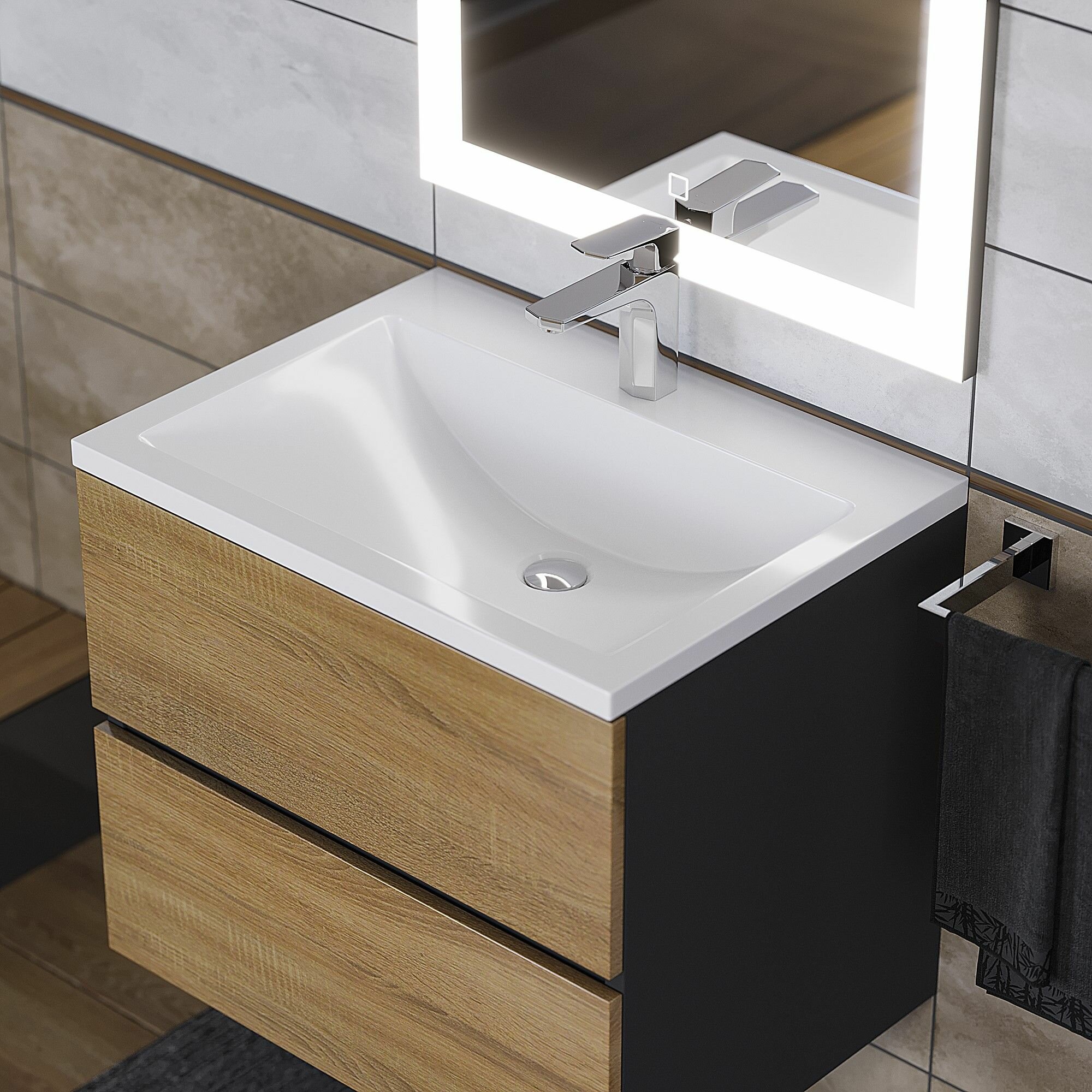 Раковина для ванной Uperwood Self 60х45х15 см, белая глянцевая