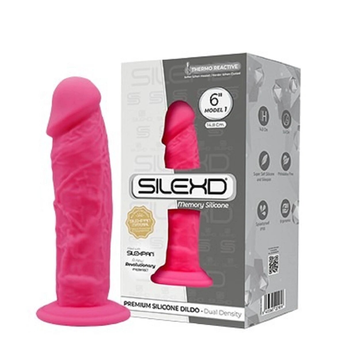 Фаллоимитатор SileXD Model 1 6, на присоске, розовый, 14,8 см