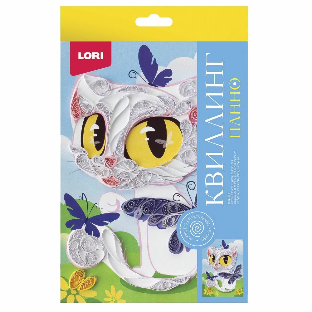 Набор для квиллинга LORI Панно "Кошечка", для детей 4+
