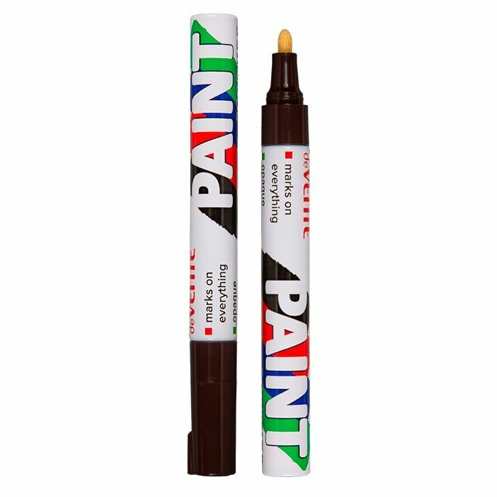 Маркер-краска deVENTE 2,8 мм, коричневый, алюминиевый корпус, с клипом, пулевидный