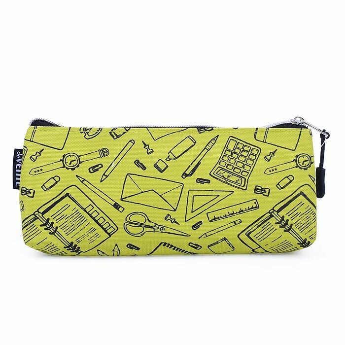 Пенал deVENTE "School" 21x8x3,5 см треугольный для 45 предметов, на молнии, текстильный (7026062)