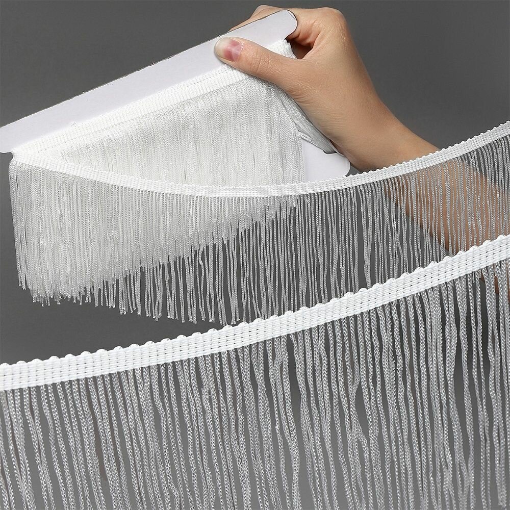 Бахрома TBY отделочная, 10 см, белая, 4,5 м