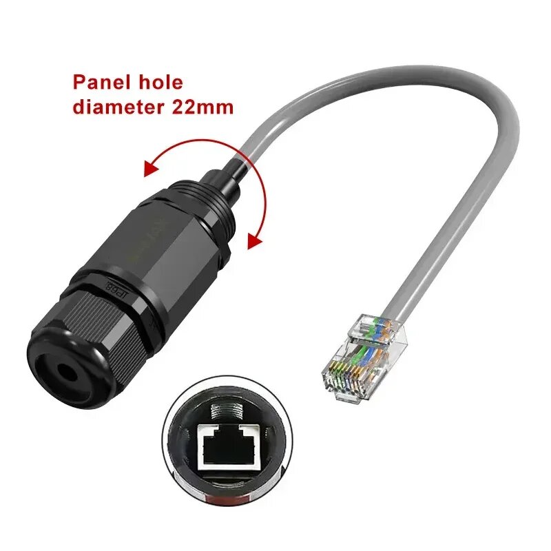 Водонепроницаемый сетевой разъем RJ45 DIVEDEER Waterproof RJ45 Connector M22