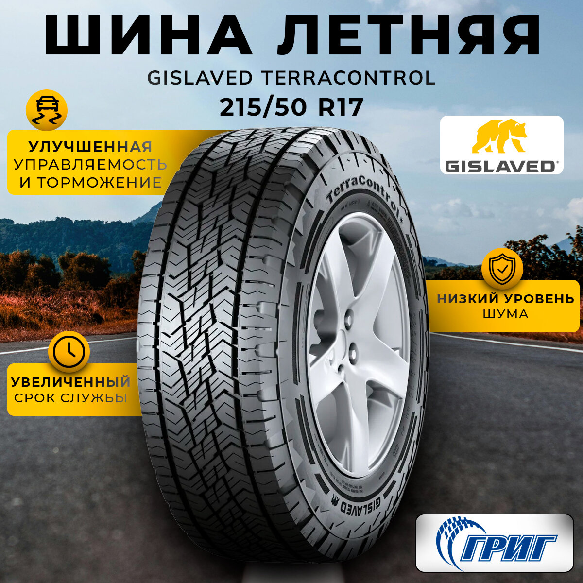 Летние шины Gislaved TerraControl FR 215/50 R17 91H от GrigShina