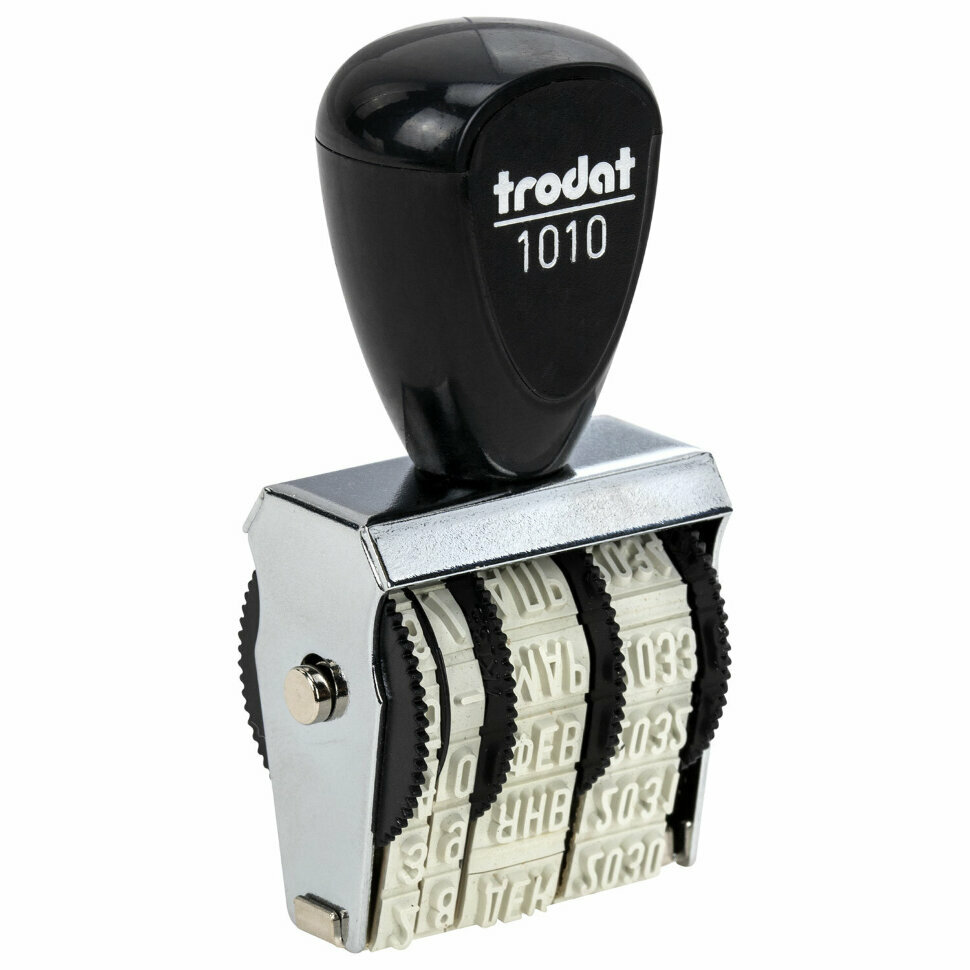 Датер ручной ленточный, оттиск 25х4 мм, месяц буквами, TRODAT 1010, 78471, 236803
