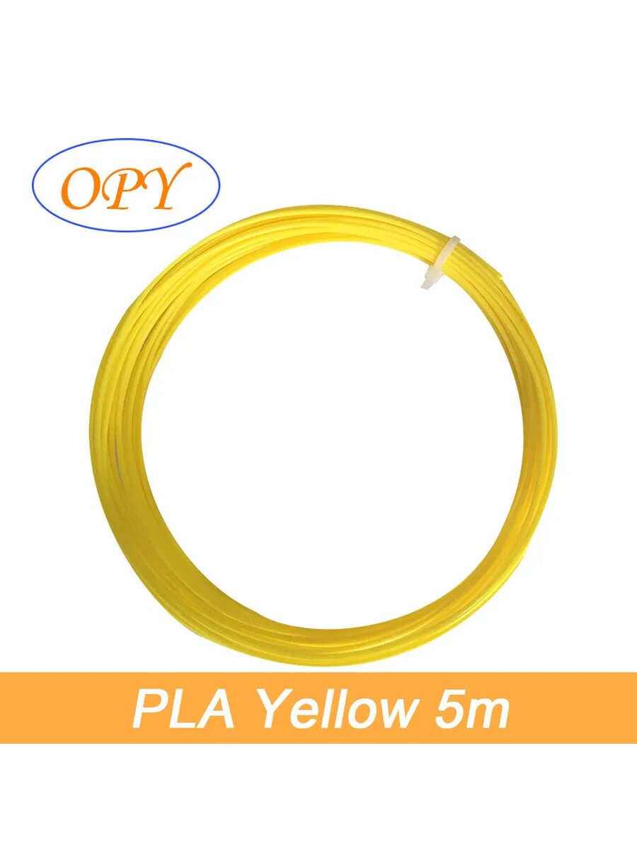Пластик для 3D-принтера и 3D-ручки PLA 5м 1,75мм Желтый Высокоскоростная печать