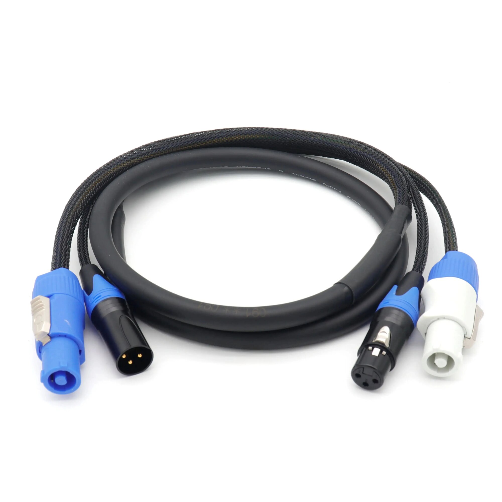 Кабель Powercon XLR DMX, 1 метр, черный