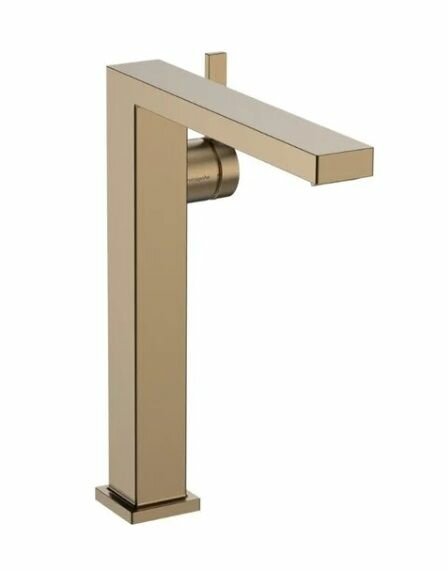 Смеситель для раковины Hansgrohe Tecturis E 240 Fine, однорычажный, CoolStart, с клапаном push-open, шлифованная бронза