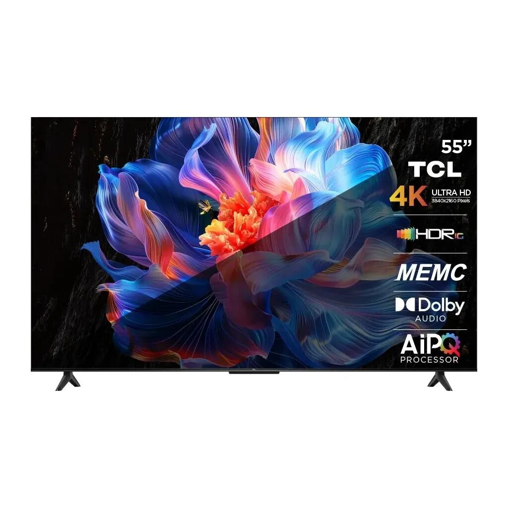 55" Телевизор TCL 55P6K 4K Ultra HD, смарт ТВ, Google TV, черный