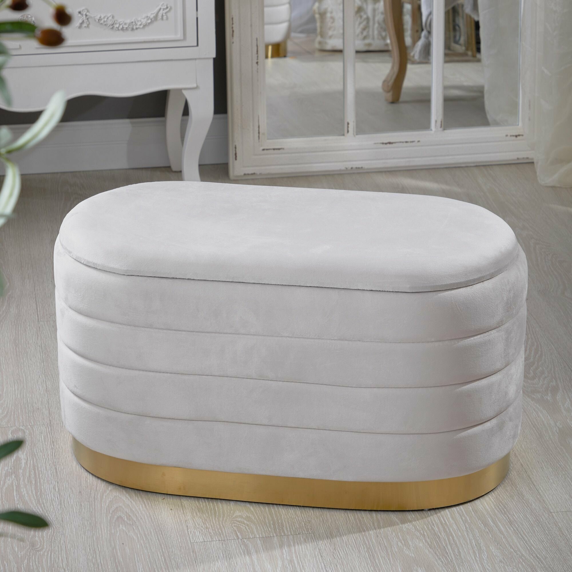 49-338B Банкетка с крышкой 78х40х42см, МДФ, ткань, поролон, металл, Glasar