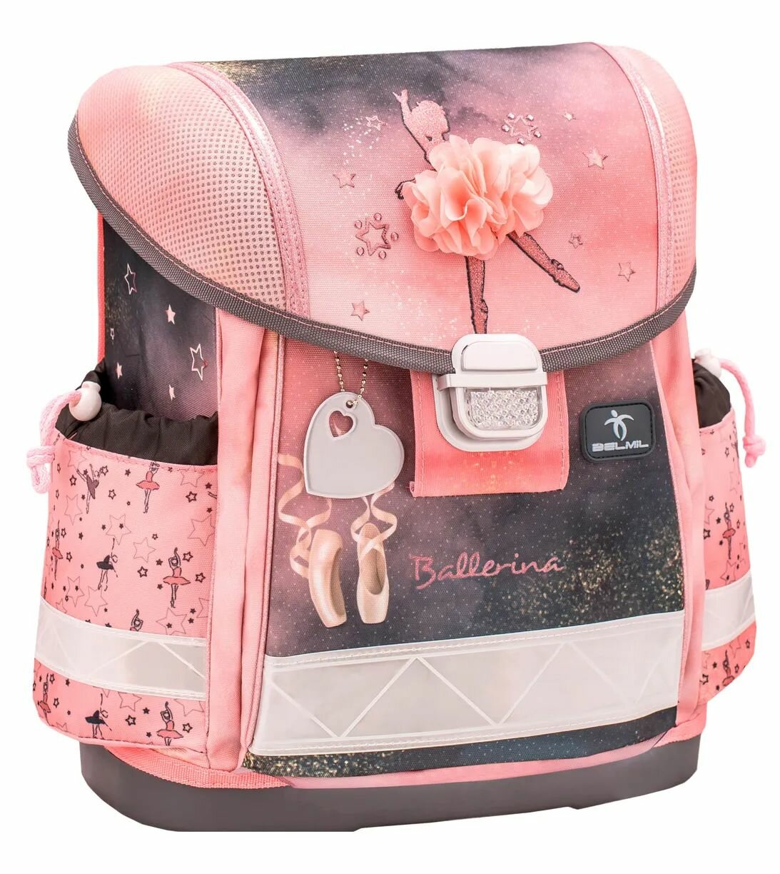 Ранец Belmil "Ballerina", розовый, для девочек, отделение для ноутбука, ортопедическая спинка