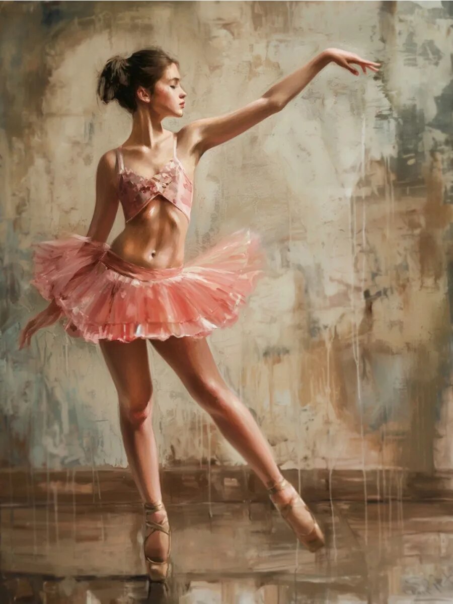 Картина по номерам девушка балерина 40х50