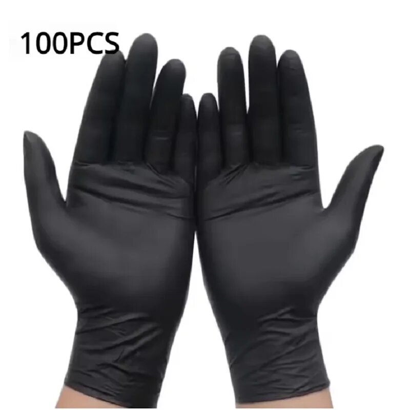 Нитриловые перчатки черные 50/100 шт. 100pcs, L