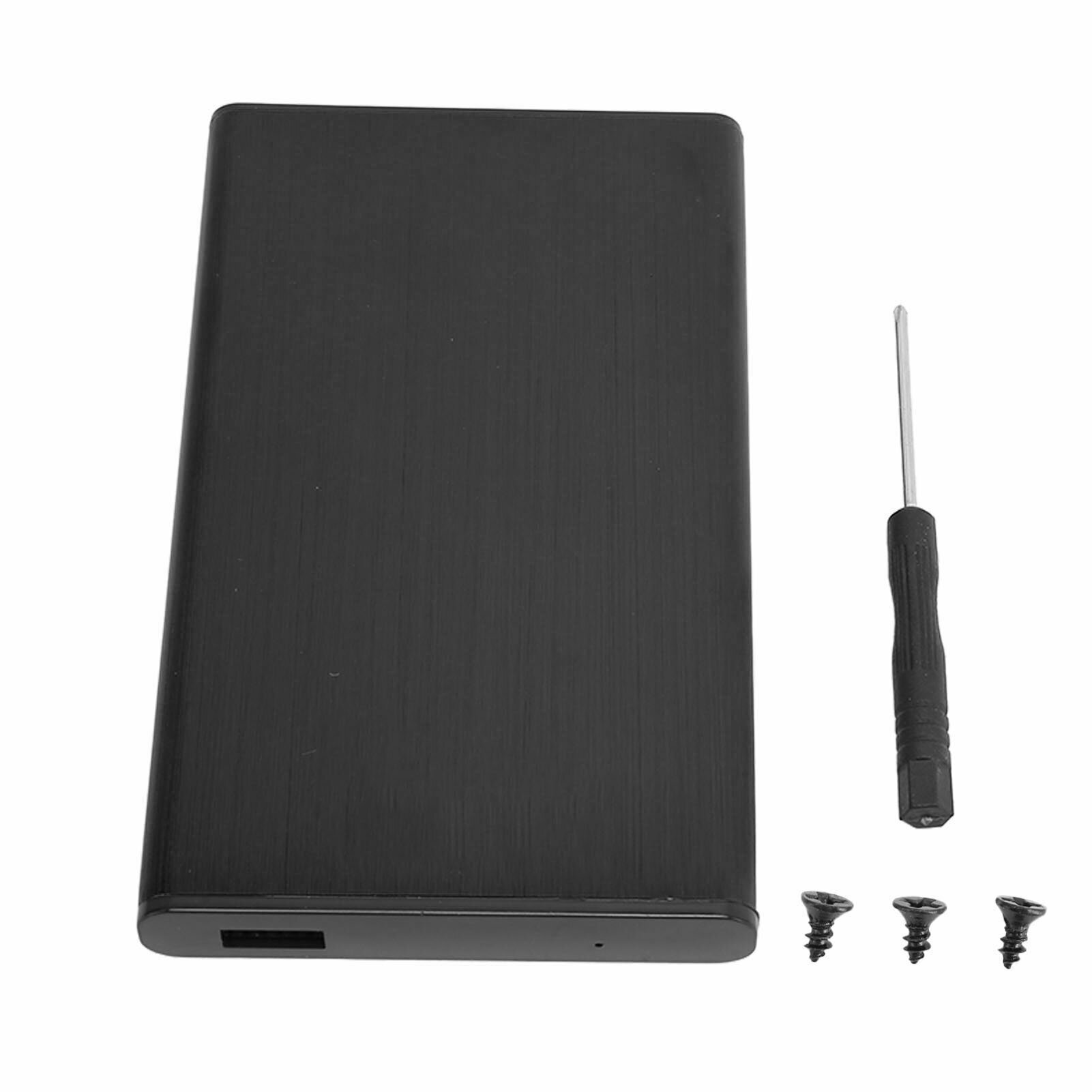 Портативный корпус для 2,5-дюймового жесткого диска USB 3.0 из алюминиевого сплава SATA для ноутбука и настольного компьютера, черный.