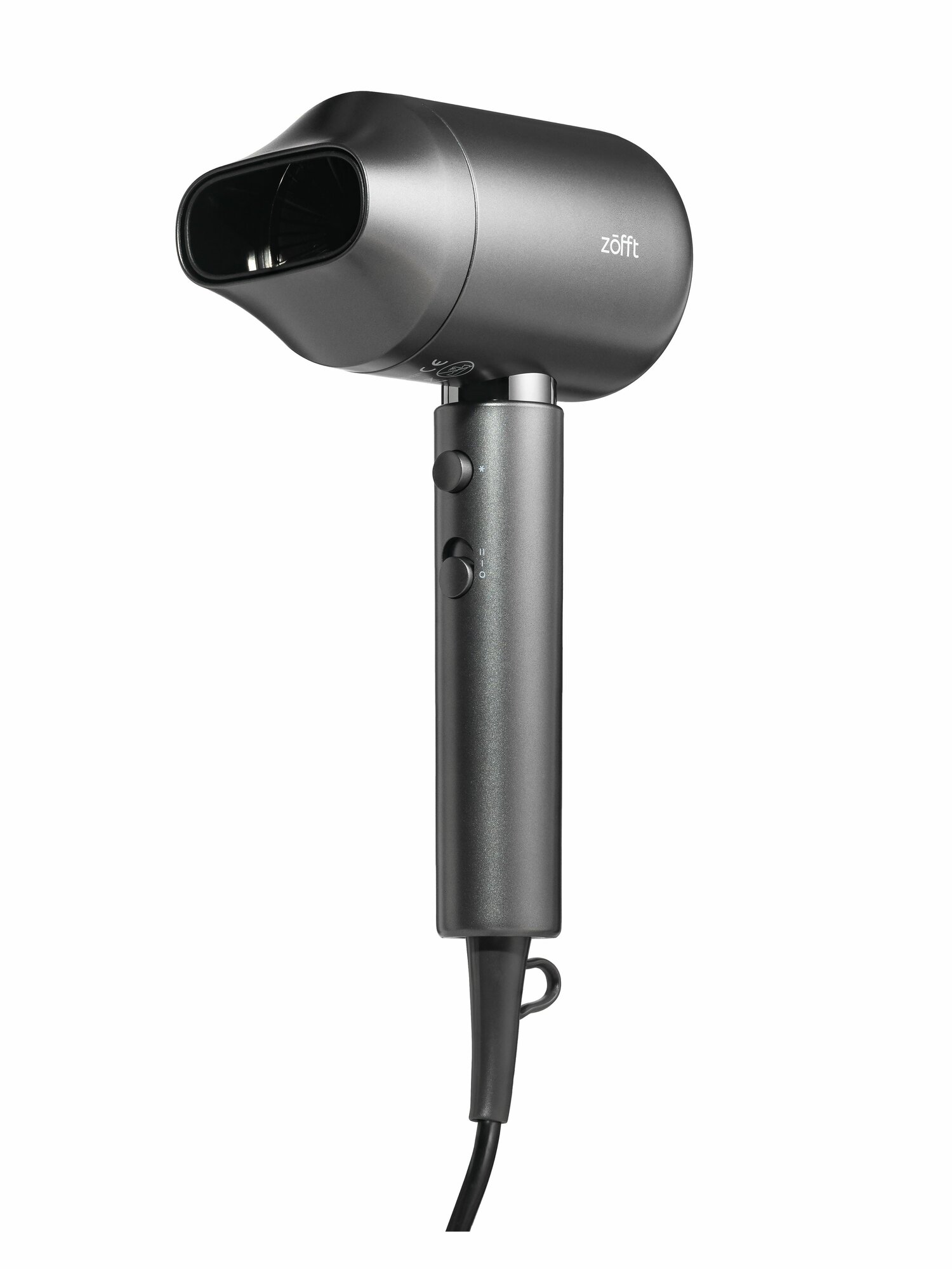 Фен для волос Zofft Air Gloss профессиональный 1800 Вт / дорожный фен с ионизацией / с холодным воздухом для объемной укладки, серый