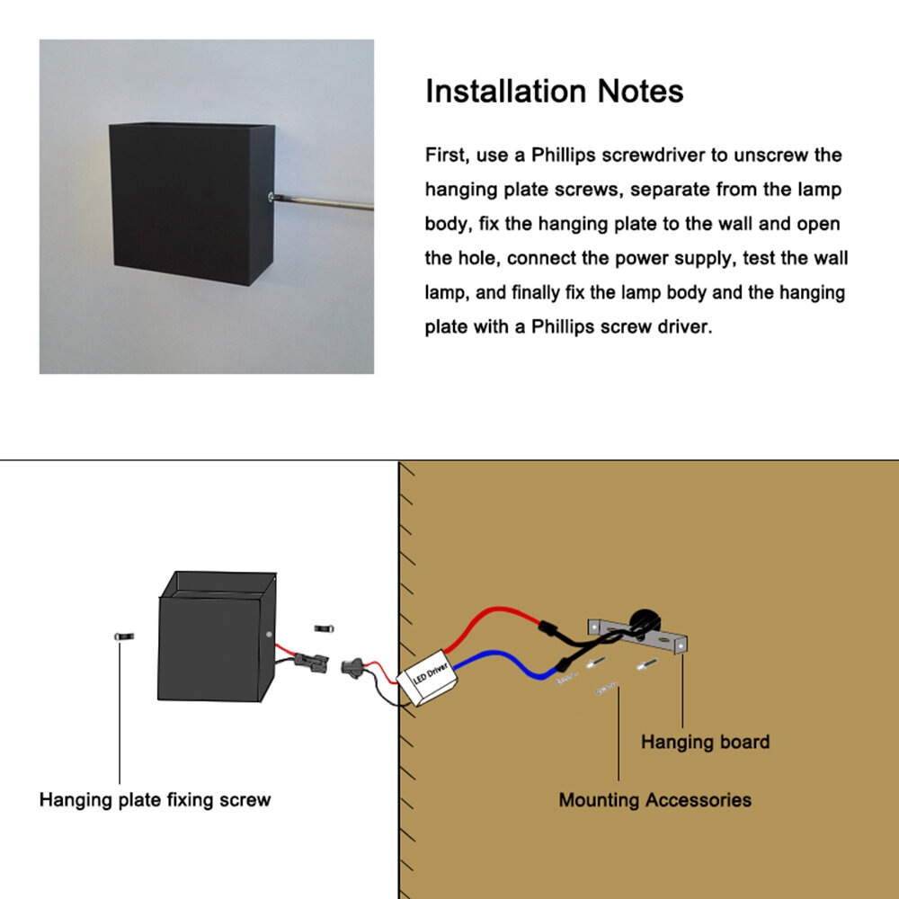 Настенные бра, 6W, кубические, COB, для коридора, лестницы.