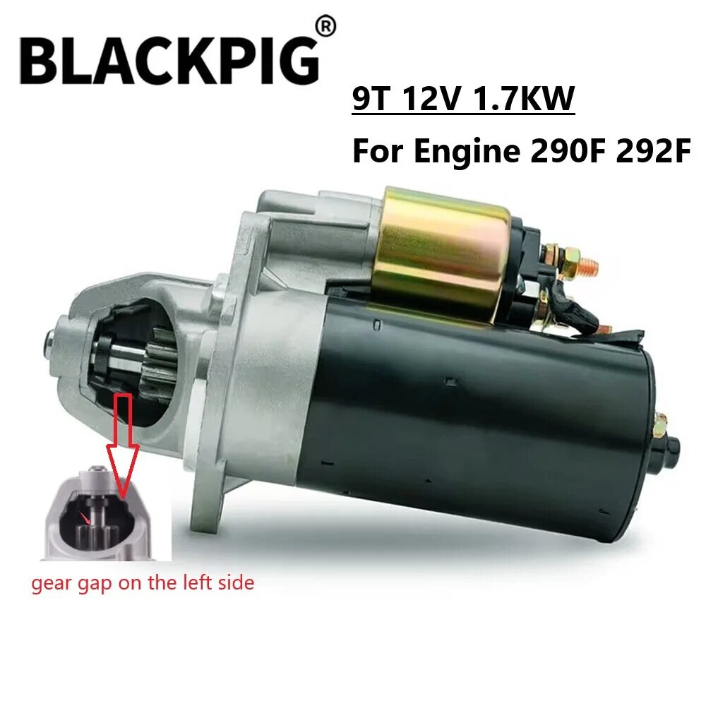 Стартер дизельного двигателя SBO18473C 9T 12 в 1,7 кВт, используется на 290F 292F, двухцилиндровый для пускового двигателя генератора