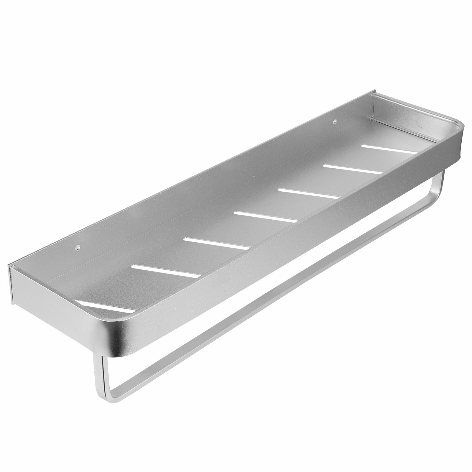 Полка для ванной комнаты, настенное крепление, алюминиевая полка для душа, однослойная полка, стеллаж для хранения шампуня, товарная полка 50 см с подвесным стержнем