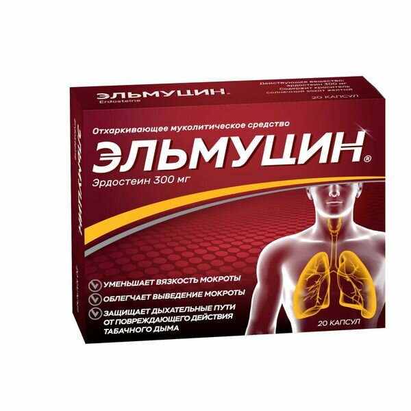 Эльмуцин капсулы 300мг 20шт