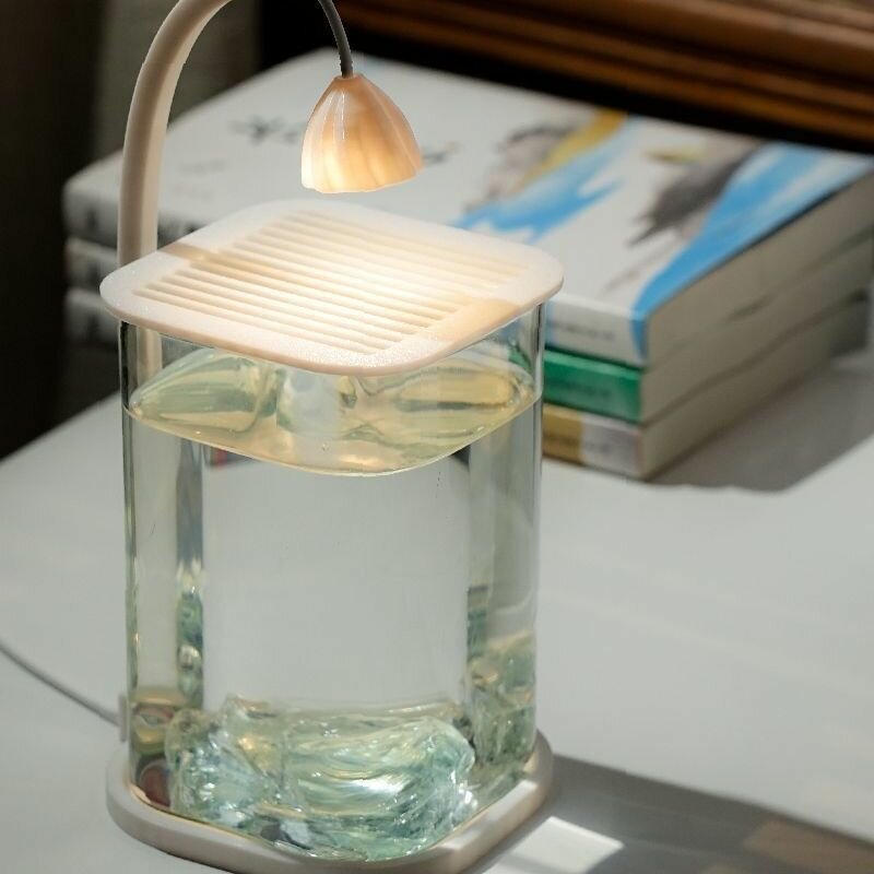 Аквариум для петушков, ультрапрозрачный маленький ленивый стеклянный аквариум, креативное настольное украшение для гостиной, высококачественная подсветка для наблюдения