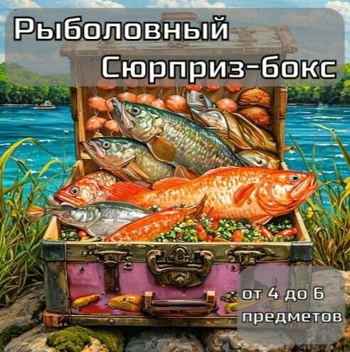 Рыболовный сюрприз-бокс L набор снастей и приманок, подарок для рыбака, аксессуары для рыбалки
