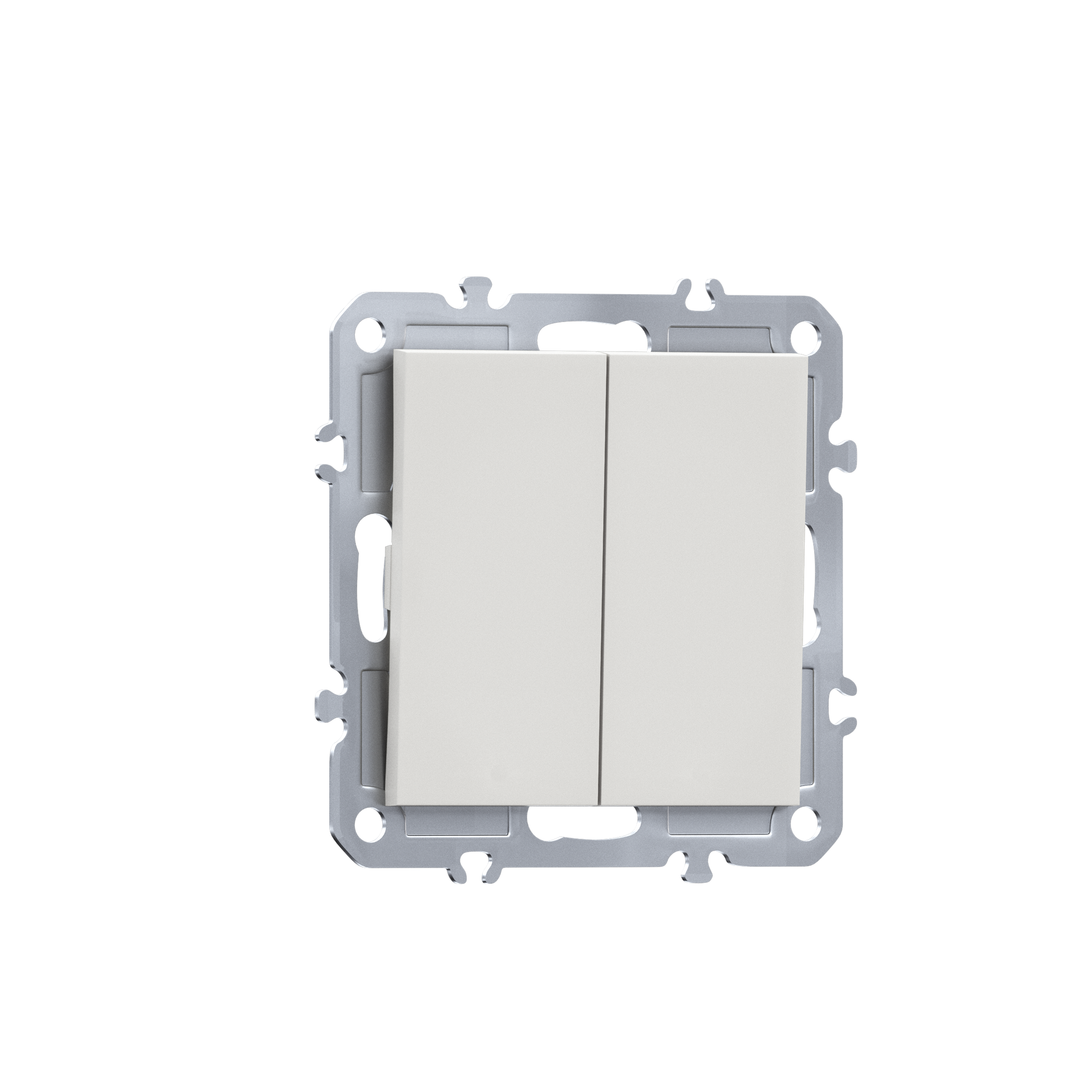 Выключатель 2-клавишный, 10A 250В, цвет матовый белый, серия A07, Donel