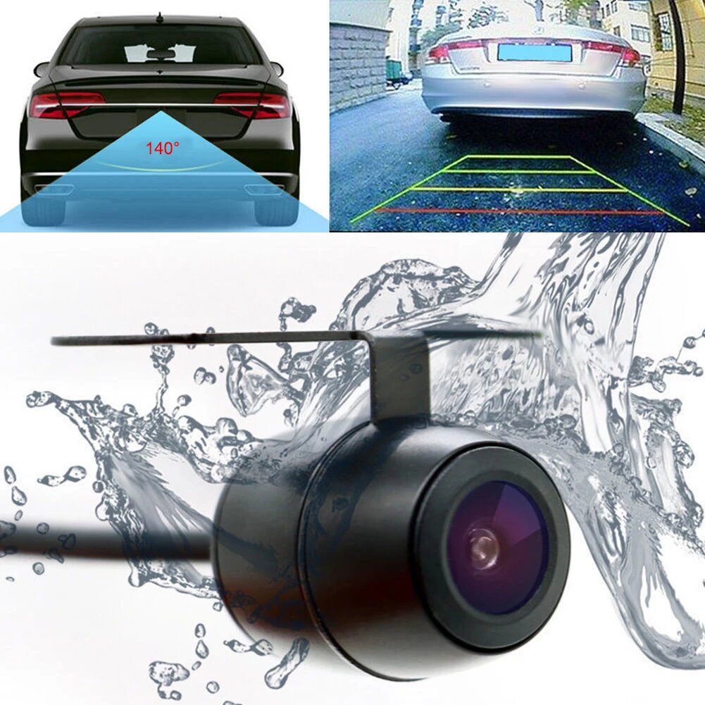 Автомобильная камера заднего вида 12 В, резервная камера заднего вида 140 ° широкоугольная камера заднего вида IP67 водонепроницаемая с функцией ночного видения