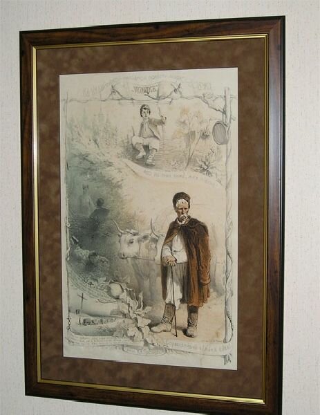 "Чумак", к украинской народной повести Маркс-Вовчка". Рисовал К. И. Трутовский (литография В. Тимма). 1860г. - антикварная литография