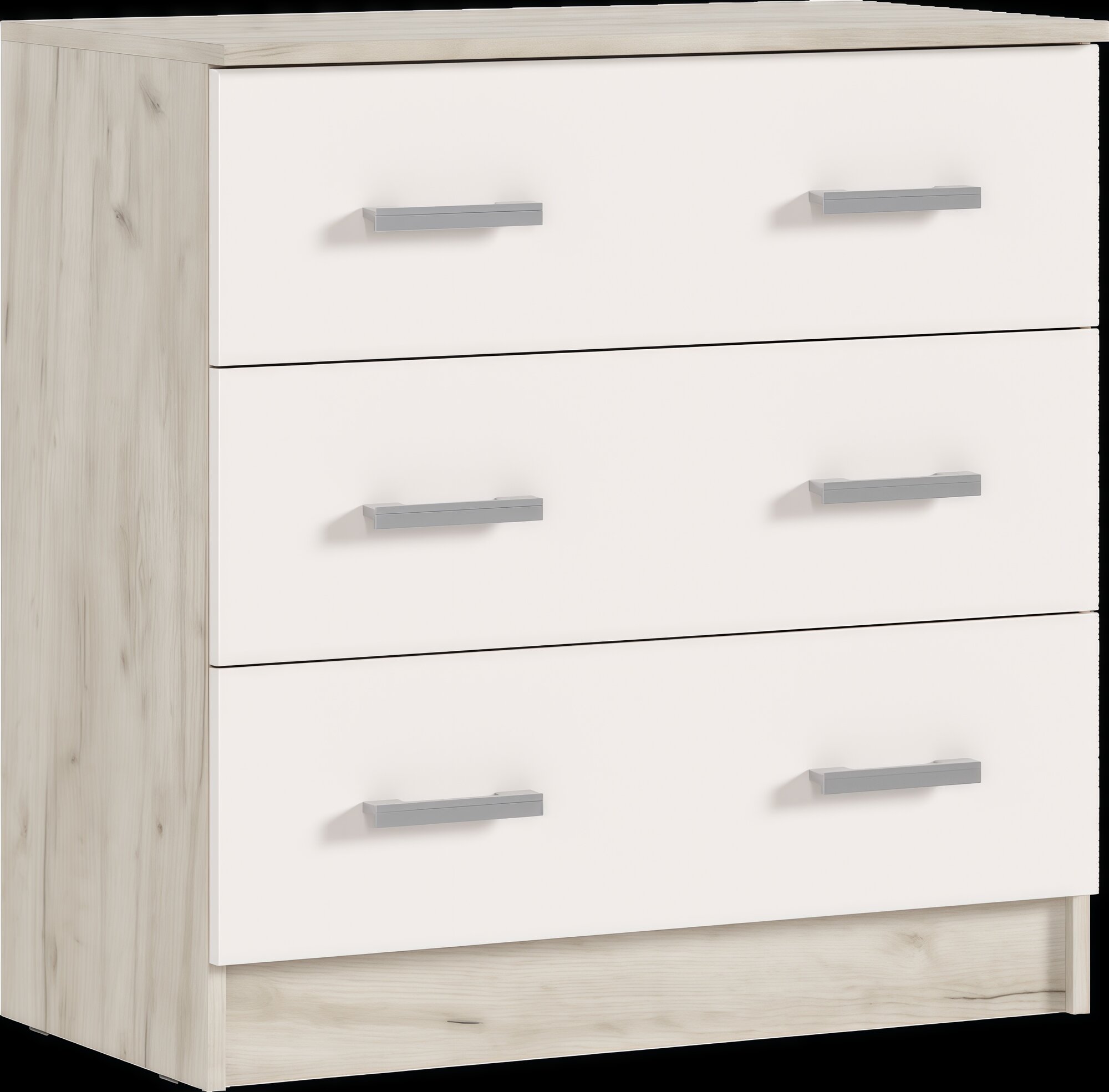 Комод с 3-мя выдвижными ящиками Бася Кашемир/Дуб Крафт серый