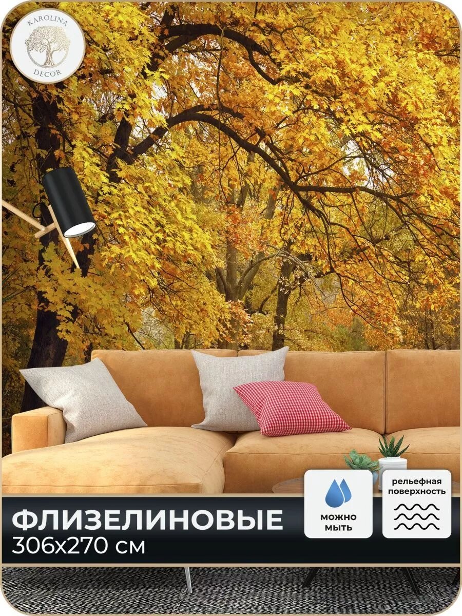 Фотообои 3D "Осенний лес" 300х270