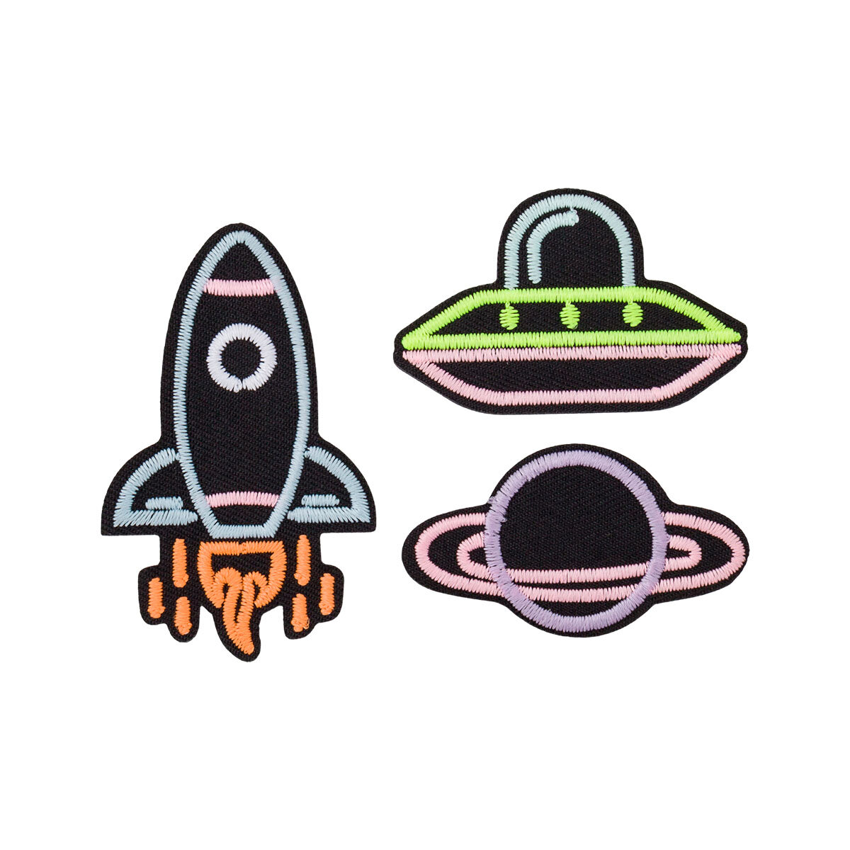 Термонаклейки на одежду светящиеся в темноте, набор 'Космос', 3 штуки/упаковка, Hobby&Pro