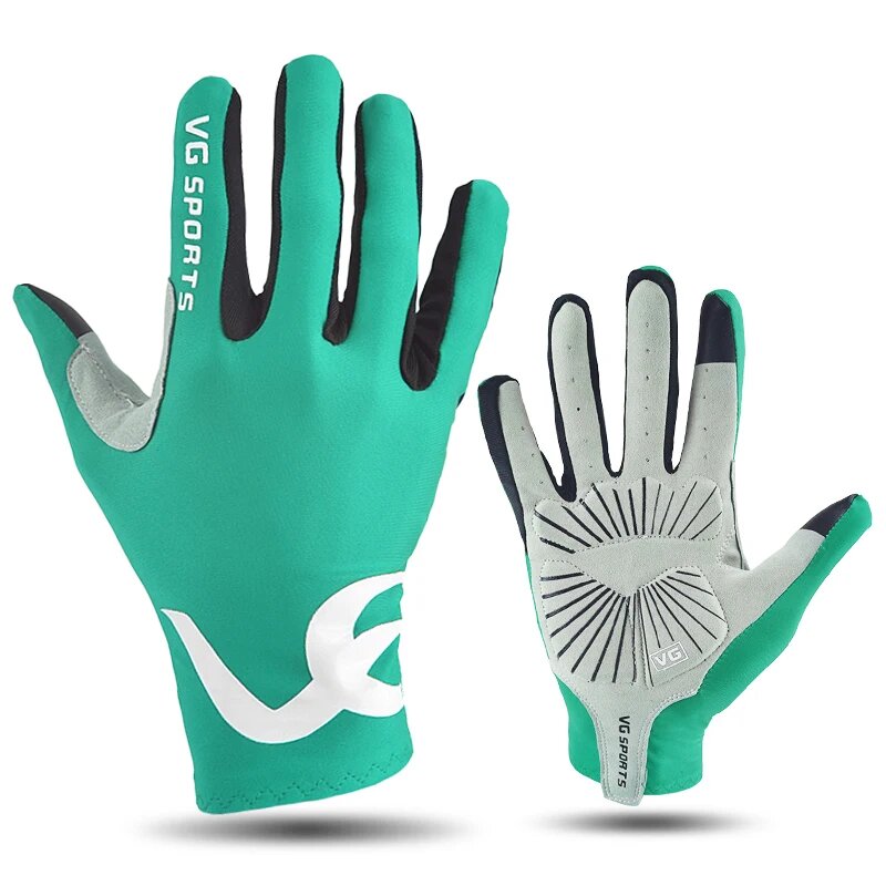 Спортивные велосипедные перчатки VG, перчатки для горного велосипеда, дышащие гелевые противоударные велосипедные перчатки унисекс с открытыми пальцами для сенсорных экранов, XXL, Бирюзовый, Мужской