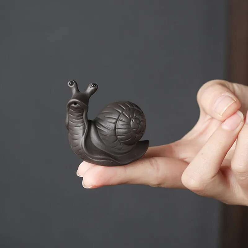 Фигурки улиток из фиолетовой глины JINGDE TEA SET