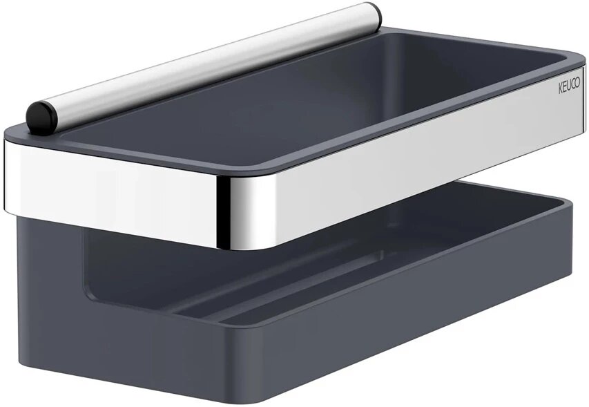 Полка для ванной KEUCO Collection Moll 12759010001 24 см, со встроенным стеклоочистителем, хром/антрацит