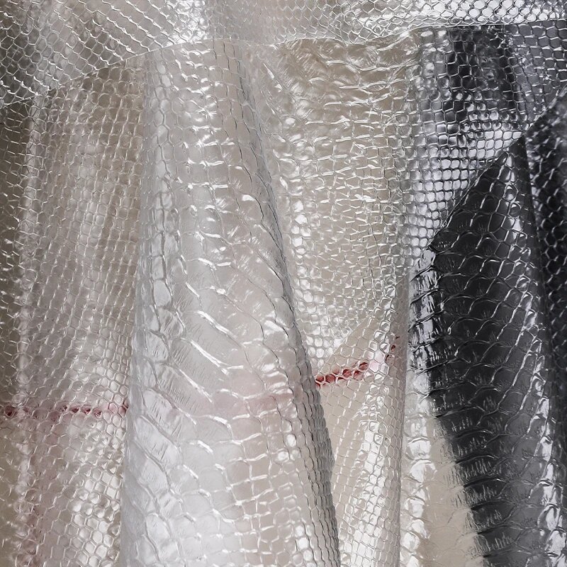 Полупрозрачная ткань из ТПУ с принтом змеиной кожи 130х50/100 см 100x130cm, 02