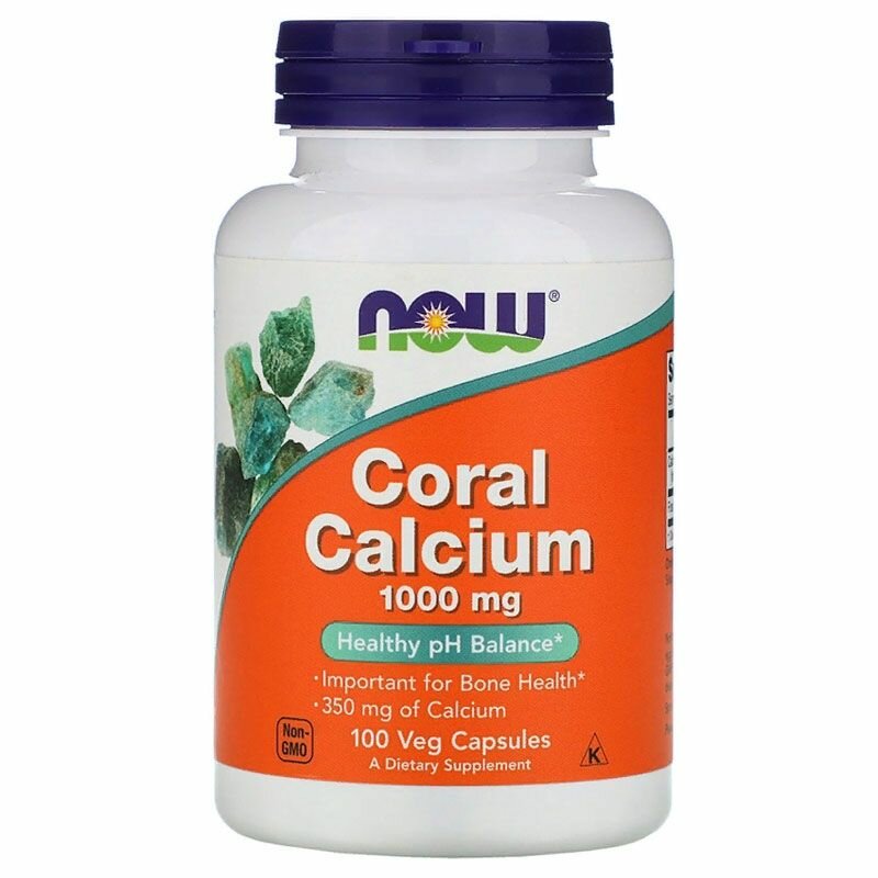 Витамины и минералы NOW Coral Calcium 1000 мг. (100 капс.) M